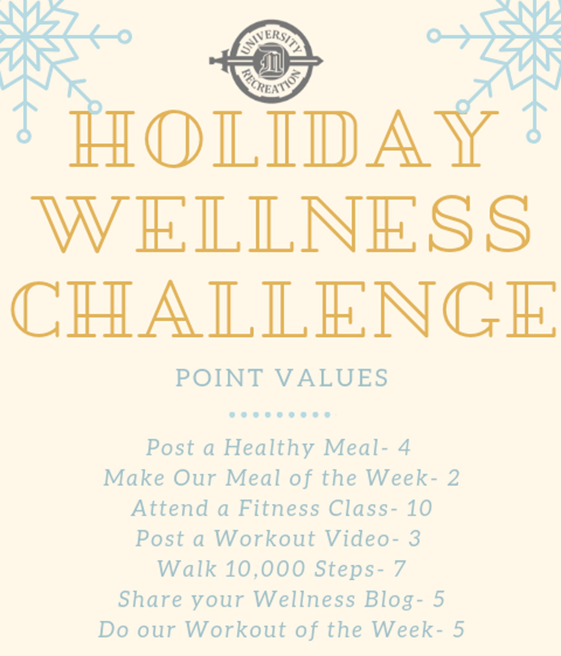 Holiday Wellness Challenge is going strong – Detroit Mercy Campus ...