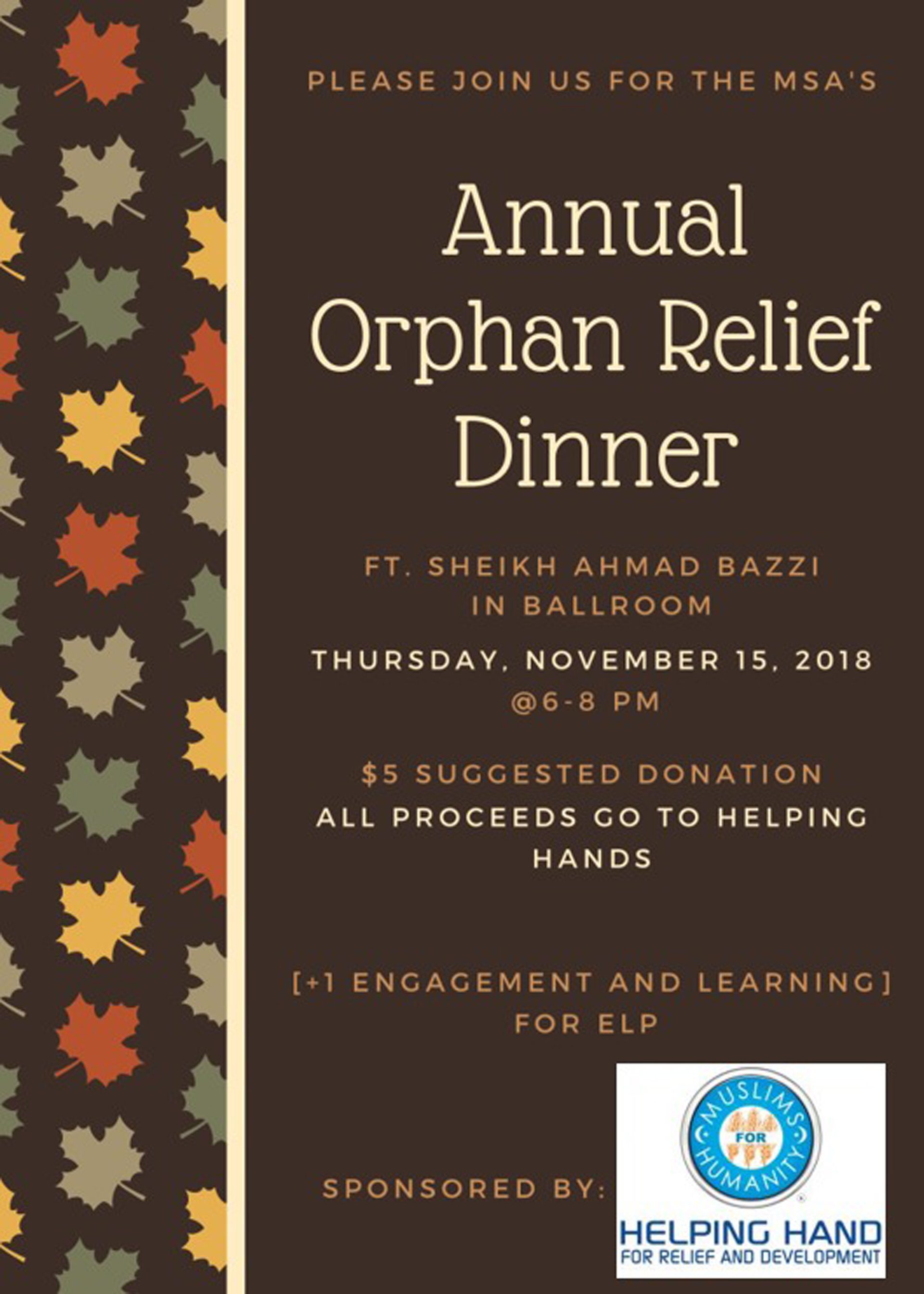 Muslim Students Association host Orphan Relief Dinner, Nov. 15 ...