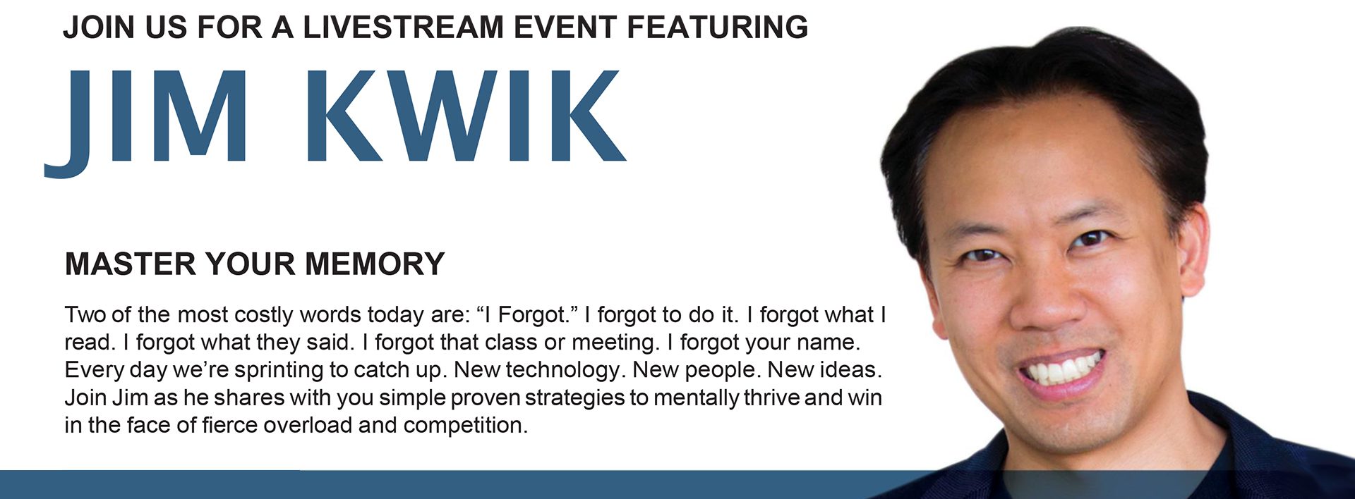 Live Speaker Broadcast: Jim Kwik and the National Society of Leadership ...