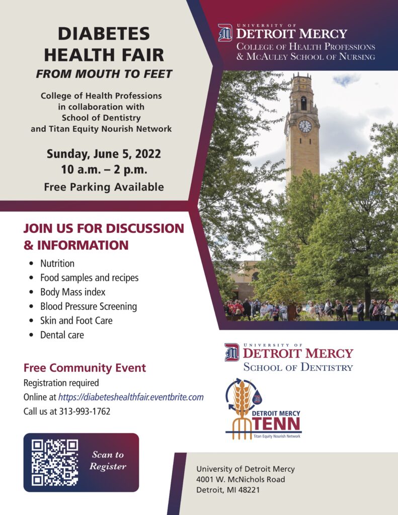University to host diabetes health fair, June 5 – Detroit Mercy Campus ...