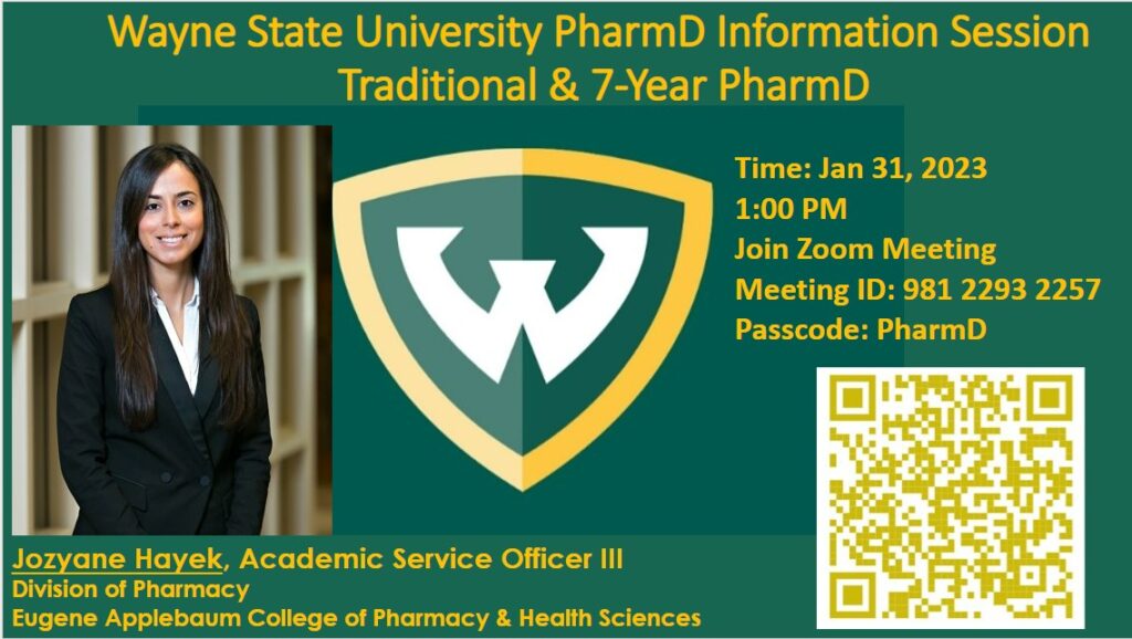 Wayne State University PharmD Information Session January 31, 2023 1:00 ...