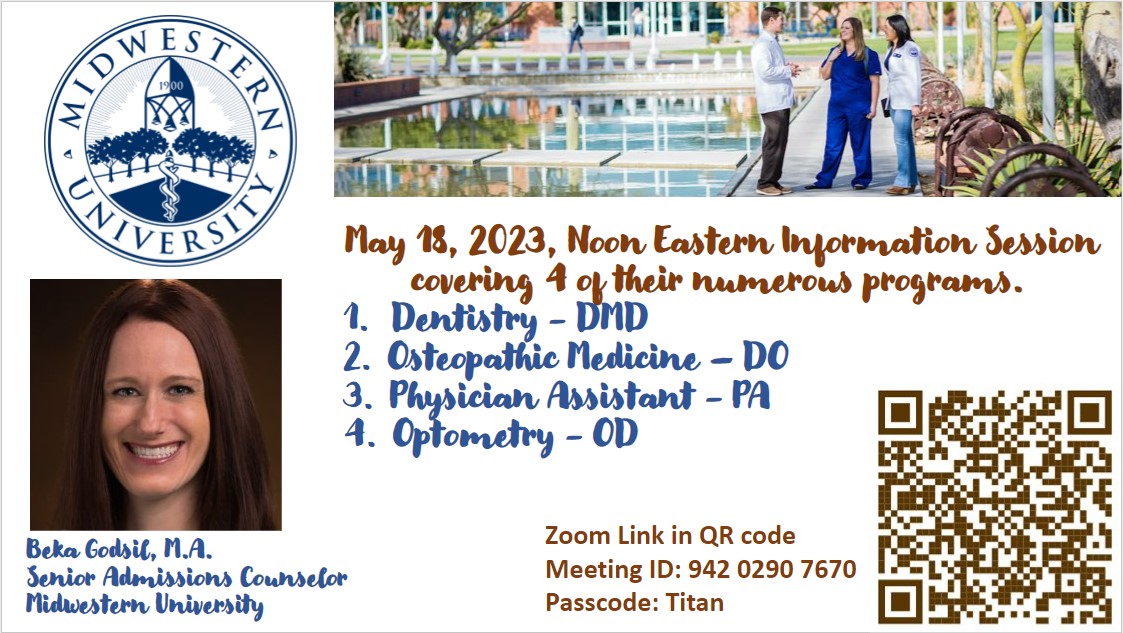 Midwestern University Lunch Hour Information Session, Wednesday, May 18 ...